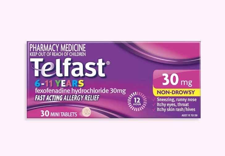Telfast® 6-11 YEARS 30mg Tablets | Non-Drowsy Hayfever Relief