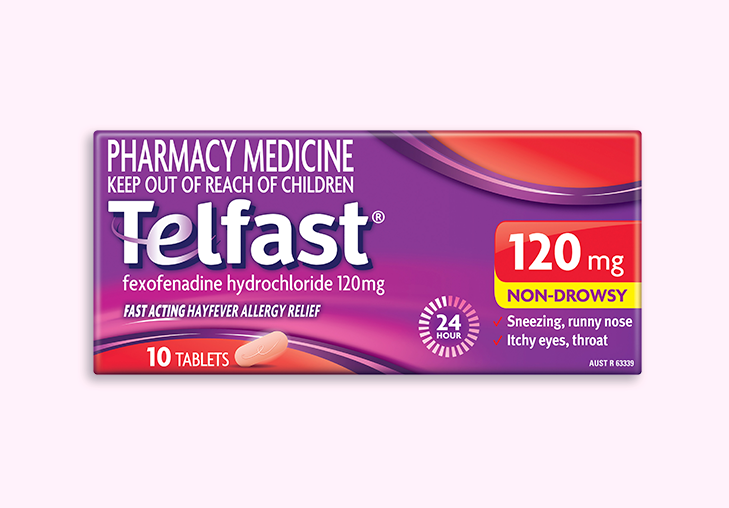 Telfast® 120mg Fexofendaine tablets | Non-Drowsy Hayfever Relief